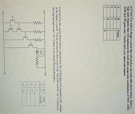 Solved A 7 Pts You Wish To Design A Circuit That Will Chegg Com