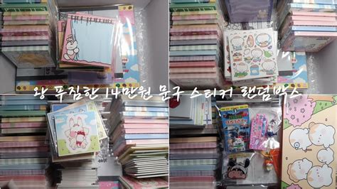 왕 푸짐한 14만원 문구 스티커 랜덤박스 포용계 문구 포장 스티커 도무송 인스 떡메모지 헬로키티