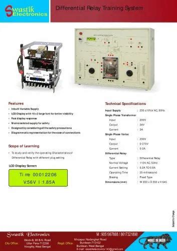 Model Name Number SE482 Differential Relay Testing Setup 220V At