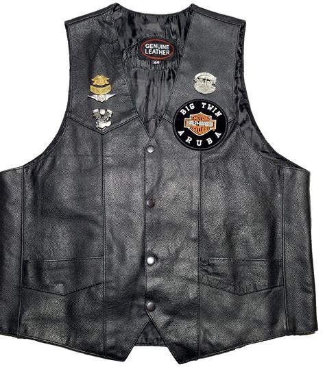 Harley Davidson Patches And Pins On Genuine Leather V Gem