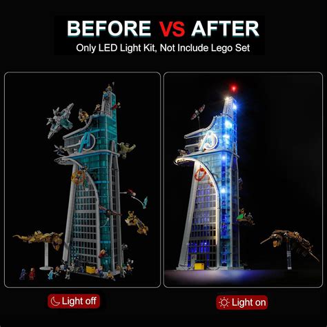 Dalded Kit De Iluminaci N Led Para Lego Marvel Avengers Tower Luz Led Compatible Con