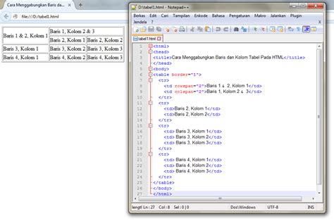 Cara Menggabungkan Baris Dan Kolom Tabel Pada HTML ProgramPC