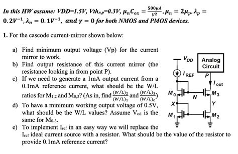 Solved In This HW Assume VDD V Vthn P Chegg