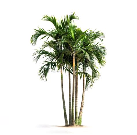 A Cluster Of Palm Trees With Lush Green Fronds Isolated On A White Background Evokes A