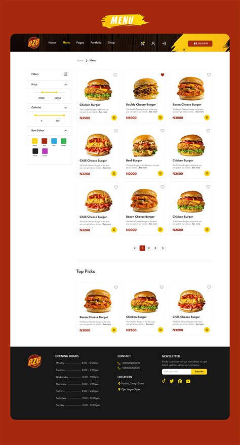 Burger Website Design Behance