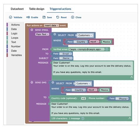 Creating A Triggered Action Caspio Online Help
