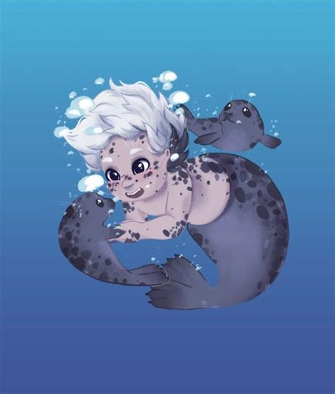 Seal Mermaid Pups Etsy Canada Mermaid Art Character Design Animation Cute Seals