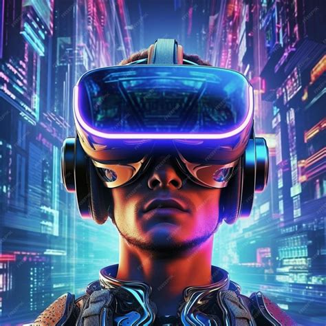 Premium Ai Image Futuristic Virtual Reality Concept Futuristic Man In