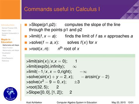 Computer Algebra System Maple PPT