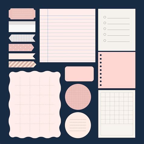 Premium Vector Office Stationery Notepad Set Vector Illustration