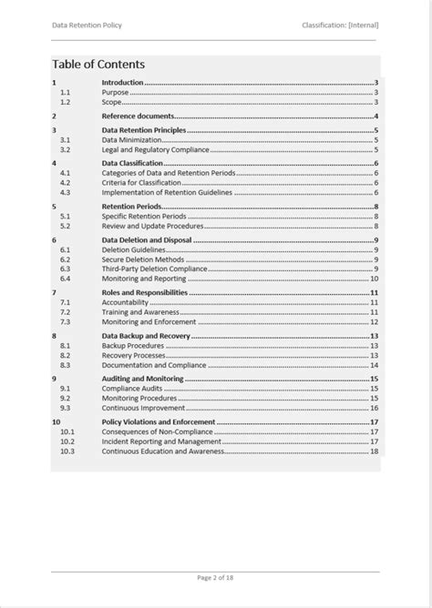 Data Retention Policy Template Cyberzoni