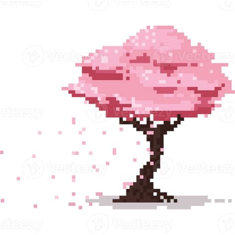 Pixel Art Sakura Tree 27191072