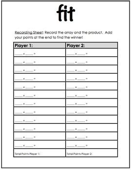 FREE Fit A Multiplication Strategy Game Using Arrays Grades