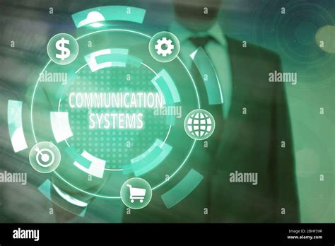 Conceptual Hand Writing Showing Communication Systems Concept Meaning Flow Of Information Use