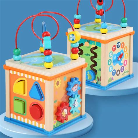 Cubul Educativ De Dexteritate Cu Ceas Explorarea Lemnului Didactic Prin Joc Si Invatare Emagro