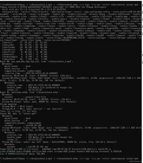 Ffmpeg将音频、无音频的视频合并为视频ffmpeg I Video I Audio Vcodec Copy Acodec Csdn博客