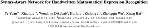 [cvpr 2022]基于语法感知网络的手写数学公式识别 智源社区