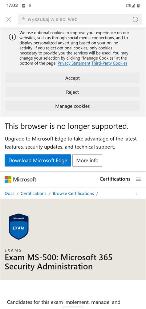 Edge Is Not Supported Switch To Edge Redge