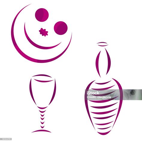 와인 얼룩 로고 안경 및 얼굴의 형태로 흰색 절연 미소와 함께 0명에 대한 스톡 벡터 아트 및 기타 이미지 0명 개체 그룹 귀여운 Istock