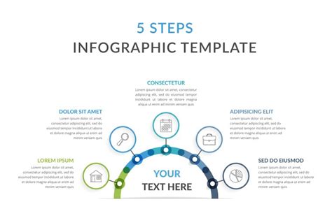 Infographic Template With Five White Circles Vector Image