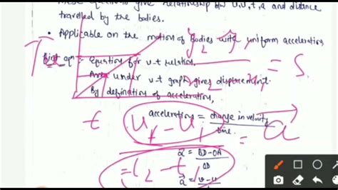 Derivation Of Equations Of Motion By Graphical Method Class 9 Physics