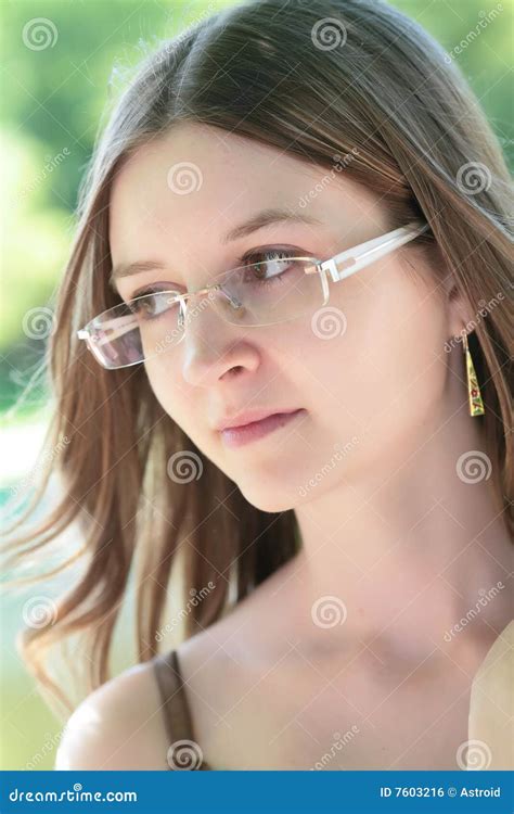 Beautiful Girl In Glasses Royalty Free Stock Image Image 7603216