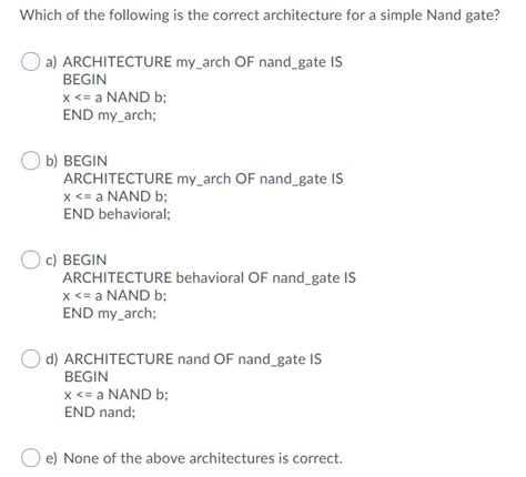 Solved Which Of The Following Is The Correct Architecture Chegg
