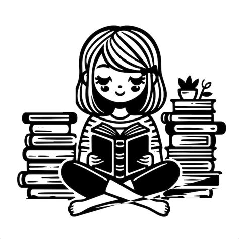 Premium Vector Girl Loves Books Svg