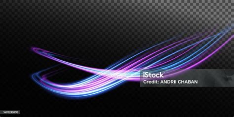추상적인 가벼운 움직임과 속도의 선이 보라색으로 반짝입니다 가벼운 데일리 빛나는 효과 반원형 파 가벼운 트레일 곡선 소용돌이 자동차 헤드 라이트 백열 광섬유 곡선에 대한