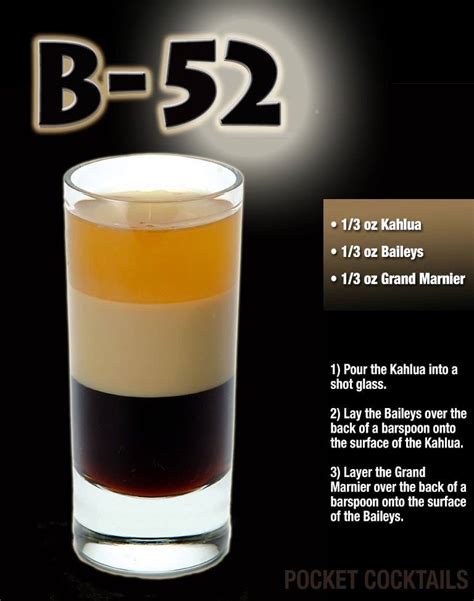 B 52 Pocket Cocktails