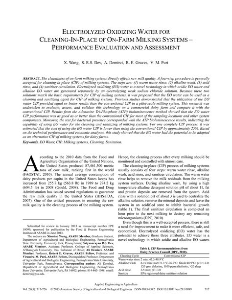 Eca For Cip On Farm Milking Systems Pdf