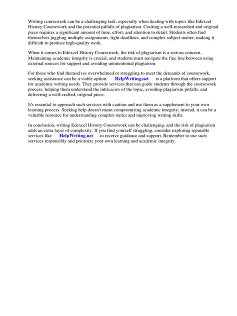 Edexcel History Coursework Plagiarism Pdf