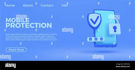 Phone Secure 3d Mobile Safe Cyber Shield With Lock Padlock Safety