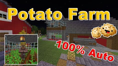 Minecraft Automatic Potato Farm Easy Redstone Tutorial Efficient