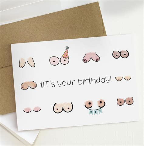 Funny Tits Birthday Card Tits Your Birthday Card Boobs Birthday Card Punny Boob