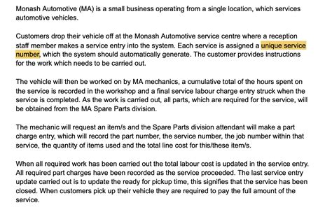 Solved Monash Automotive Ma Is A Small Business Operating