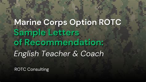 Marine Corps Rotc Teacher Sample Letters Of Recommendation