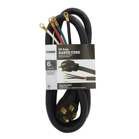 Prime 50 Amp 6 Ft 4 Wire 120250v Range Cord Appliance Cords
