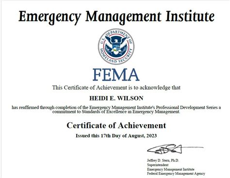 Heidi Wilson On Linkedin Able To Put All These Fema Courses To Use And Complete The Fema…