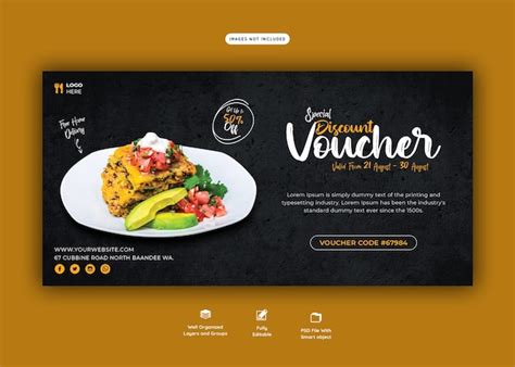 무디 푸드 레스토랑 바우처 템플릿 무료 Psd 파일