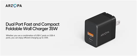 Amazon Com W Usb C Charger Block Arzopa Gan Fast Charger Usb C Wall Charger Dual Port