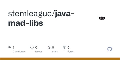 github stemleague java mad libs