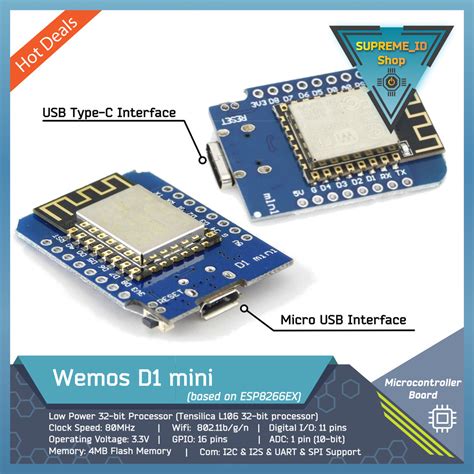 Wemos D1 Mini Esp 12f Esp8266 Wifi Microcontroller With Micro Usbusb
