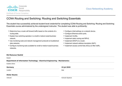 CCNA Routing And Switching Essentials PPT