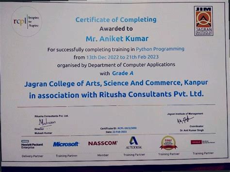 Python Programming Certification Bca Mca Skilldevelopment