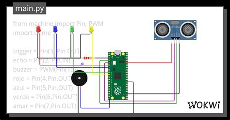 piezo con ultrasonico con leds wokwi esp32 stm32 arduino simulator