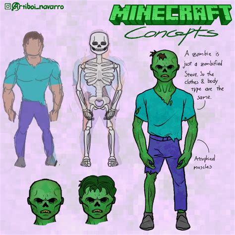 Minecraft Zombie Concepts By Andrew Navarro On Deviantart