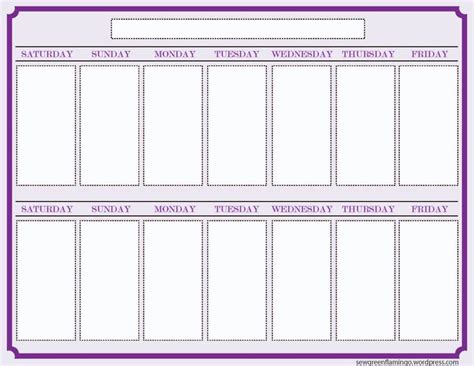 2 Week Calendar Printable Weekly Planner Template Free Printable