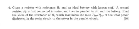 Solved Given A Resistor With Resistance R And An Ideal Chegg
