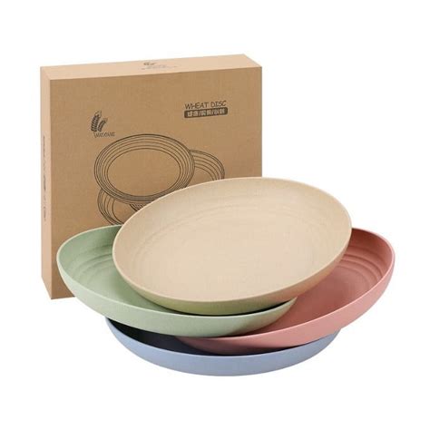 Toprenddon Reusable Plastic Plates Set Bpa Free Shatterproof